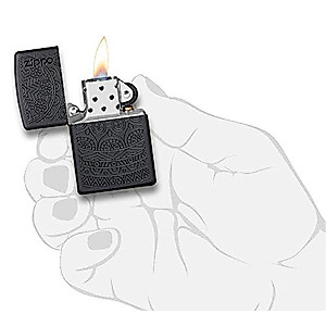 Zippo Tone on Tone Design Black Matte Pocket Lighter