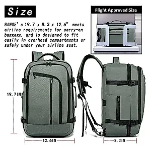 BANGE Travel Overnight Backpack,40-Liter FAA Flight Approved Weekender Bag Carry on Backpack…