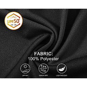 TBMPOY Men's Hiking Shirts Waterproof Dry Fit Athletic T-Shirts SPF Long Sleeve Safari Shirts Outdoor Work Swim Fishing Tops Black XXXL