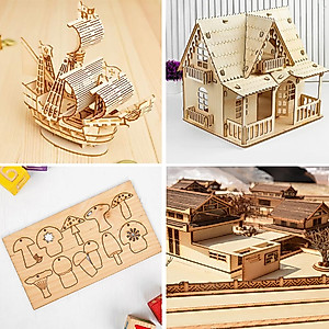 DIYDEC 12 Pack Basswood Sheets 12 x 8 x 1/13 Inch Thin Plywood Wood Sheets Unfinished Wood Squares Boards Balsa Wood Sheets for Crafts Architectural Models Laser Cutting Wood Burning and Drawing