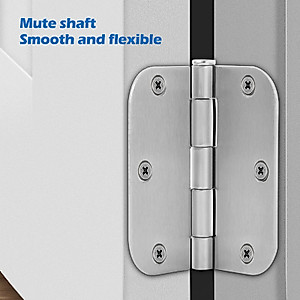 3 Pack Brushed Nickel Door Hinges,3.5 Inch Rounded 5/8" Radius Door Hinges Interior 3 1/2 Inch Door Hinges Bifold Residential Standard Bedroom Indoor Door Hinges for Doors Home