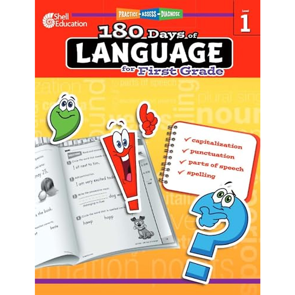 Shell Education 180 Days of Language for First Grade (180 Days of Practice)
