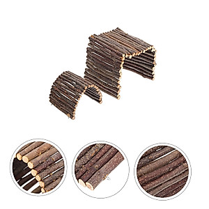HEALEEP 2Pcs Hamster Arch Bridge Rat Playground Rat Toys Small Pets Training Tunnel Hamster Ladder Toy Hamster Platform House Rat Ladder Hamster Climbing Apple Wood Rope Ladder Rabbit