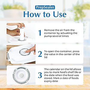 PrepSealer Food Saving Airtight BPA-free Tritan Vacuum Container (2L Rectangle + Pump + Tray) - Marinating, Fruit Keeper