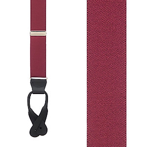 Suspender Store Solid Color Suspenders - 1.5-Inch Wide Elastic - Y-Back - Button - Many Colors & 4 Sizes Including Big & Tall