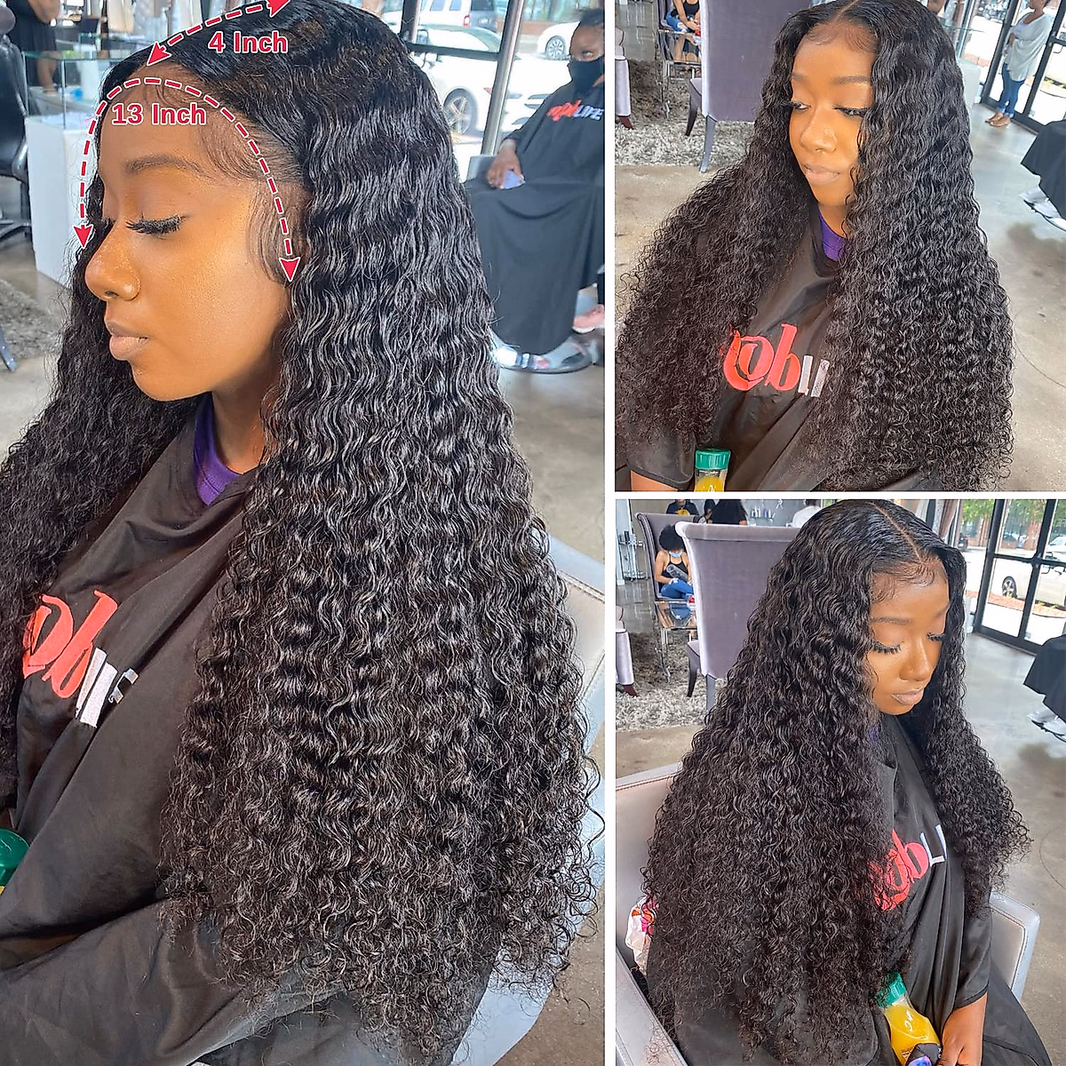 Lace Front Wigs Human Hair 13x4 Deep Wave Lace Front Wigs Human Hair Pre Plucked 22 Inch Deep Wave Lace Frontal Human Hair Wigs for Black Women 180 Density Glueless Brazilian Human Hair Wigs (22inch)