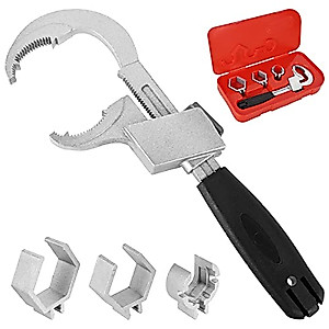 Tzgsonp Universal Adjustable Double-ended Wrench Multifunctional Adjustable Wrench for Basin Faucet Plumbers Water Pipe Faucet Assembly Disassembly Repair