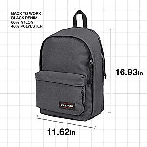 Eastpak Back to Work Backpack - Bag for School, Laptop, Travel, Work, or Bookbag - Black Denim