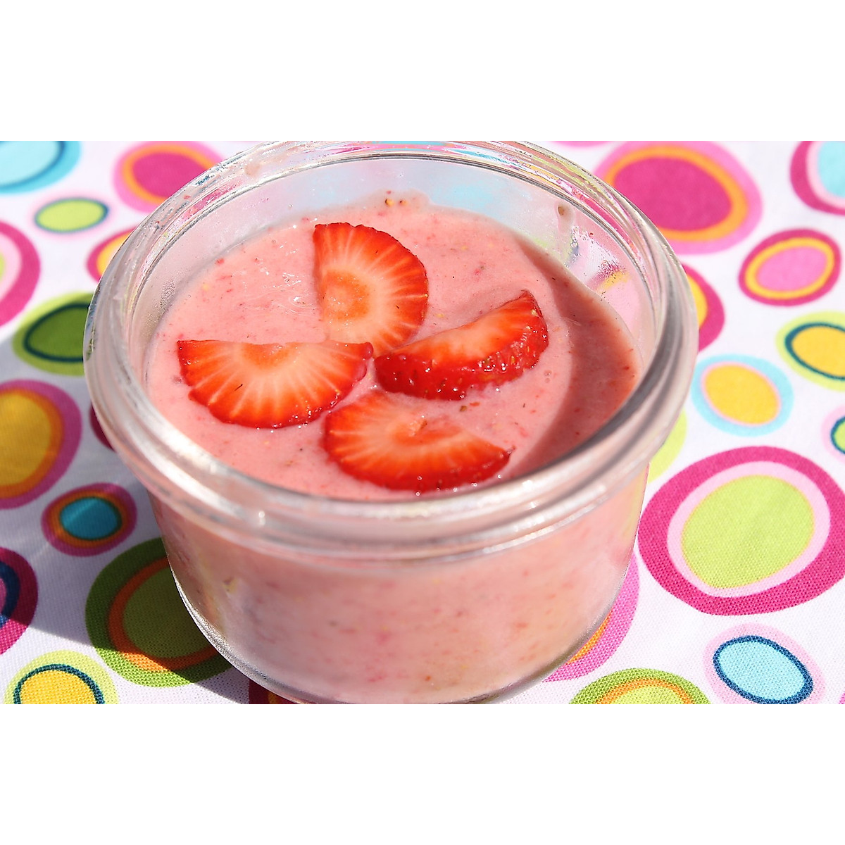 Wean Green Round Wean Bowls 6oz/165ml Baby Food Glass Containers - Pea (Set of 4)