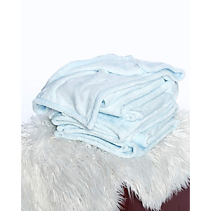 COLORCOMMALL Personalized Custom Throw Blanket - 30x40 Inch Printed in USA Fleece Minky Customized Photo Design Text Logo Name Picture Gift for Family Friends Kids Baby Dogs Pets (blueM, 40"X60")