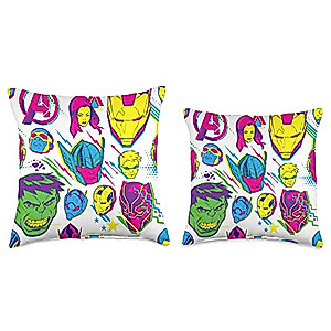 Marvel Avengers 80s Print Throw Pillow, 18x18, Multicolor