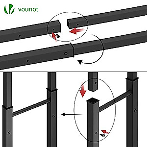 VOUNOT Firewood Rack Adjustable Firewood Holder Heavy Duty Log Holder Stand for Fireplace Fire Wood Storage Holder for Indoor Outdoor 5 ft Height Black