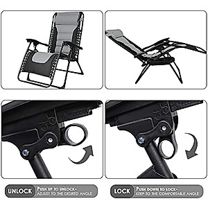 WYKDD Sun Loungers for Garden, Reclining Loungers Chair with Cup Holder & Cushions, Adjustable Headrest, Foldable Lounger