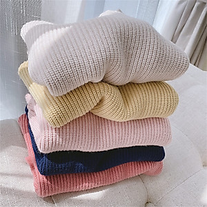 CIYCUIT Toddler Baby Girl Boy Sweater Fall Winter Warm Long Sleeve Knit Chunky Oversized Sweater Cream 6-12 Months