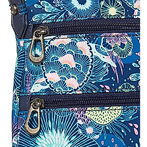 Sakroots Women's Bag in Eco-Twill, Multifunctional Purse with Adjustable Strap & Zipper Pockets, Sustainable & Durable Design, Royal Blue Seascape