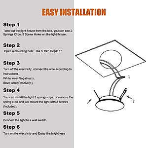 Facon 4.5Inch LED RV Puck Light Full Aluminum Recessed Mount Down Light 12V Interior Light for RV Motor-Homes Camper Caravan Trailer Boat (4000K Cool White, Pack of 6)