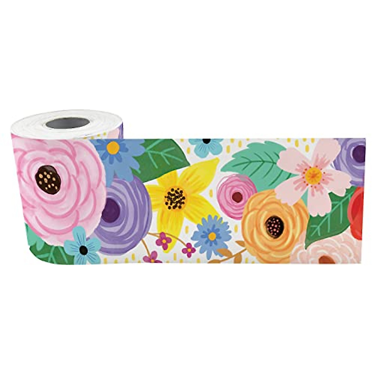 Teacher Created Resources Wildflowers Straight Rolled Border Trim - 50ft - Decorate Bulletin Boards, Walls, Desks, Windows, Doors, Lockers, Schools, Classrooms, Homeschool & Offices
