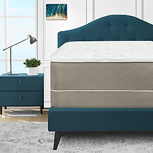 Greaton 14" Firm Hybrid Mattress with Box Spring, Stable and Comfortable Double Sided Bed Mattresses, Provide Equal Level Body Support and Correct Posture, Fully Assembled Bedding, White, Full XL