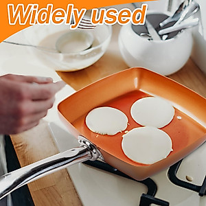 XJKLBYQ Square Frying Pan 9.5'' Square Skillet Non Stick Induction Frying Pan with Stainless Steel Handle Cooking Pan Dishwasher and Oven Safe for Quickly Even Heating, Square Frying Pan