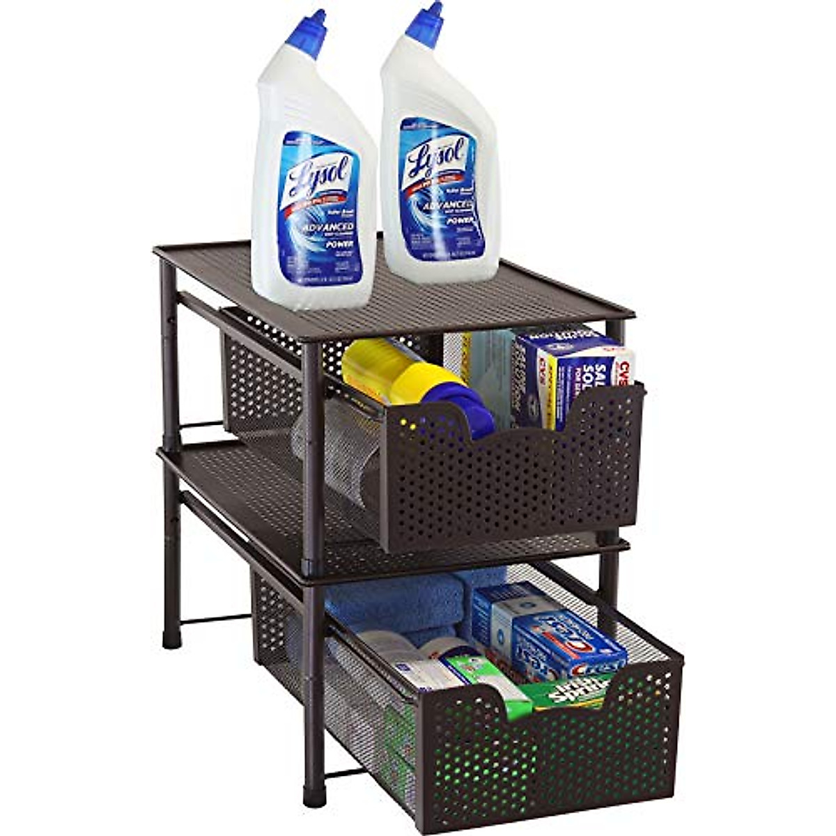 Simple Houseware Stackable Cabinet Basket Drawer Organizer, Bronze