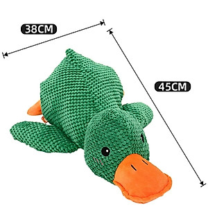 The Mellow Dog Calming Duck, Grishay Calm Duck Dog Toy, Sherum Calm Duck, Calming Duck Dog Toy, Yellow Duck Dog Chew Toys for Dogs Indoor Puppy-Green