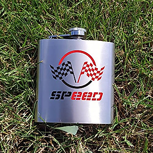 Personalized Printed 6oz Stainless Steel Flask with Screw Down Cap - Custom Promotional Items with your Logo - Bulk Company Small Business Party Favors