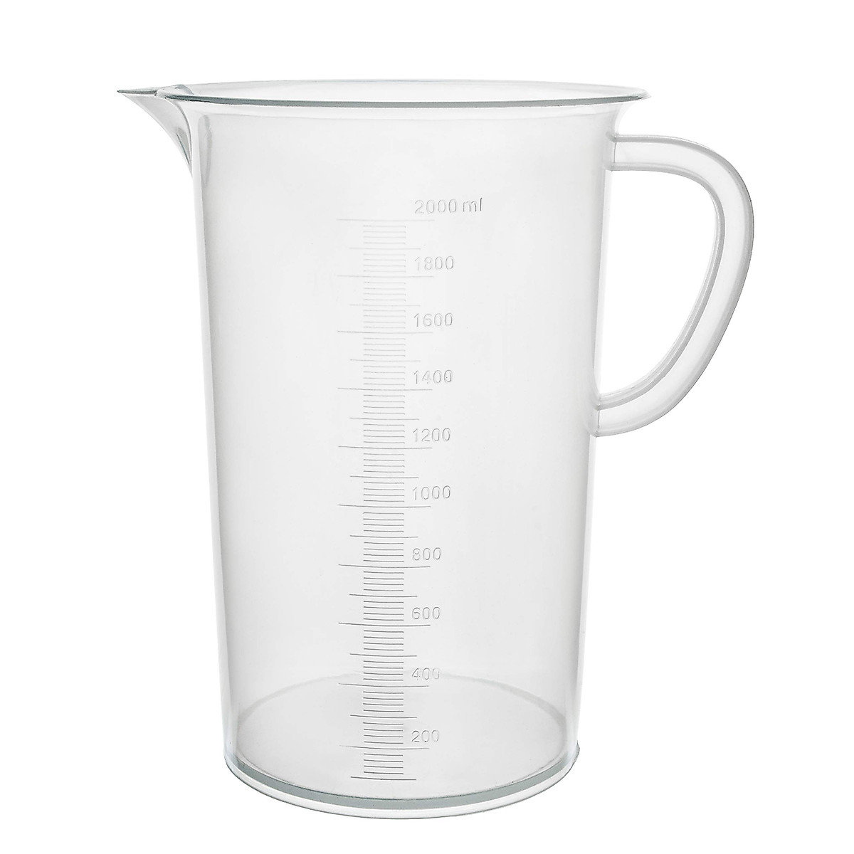 EISCO Plastic Pitcher, 2000mL (2L) - Molded Graduations - Chemical Resistant & Autoclavable Polypropylene - Measuring Jug