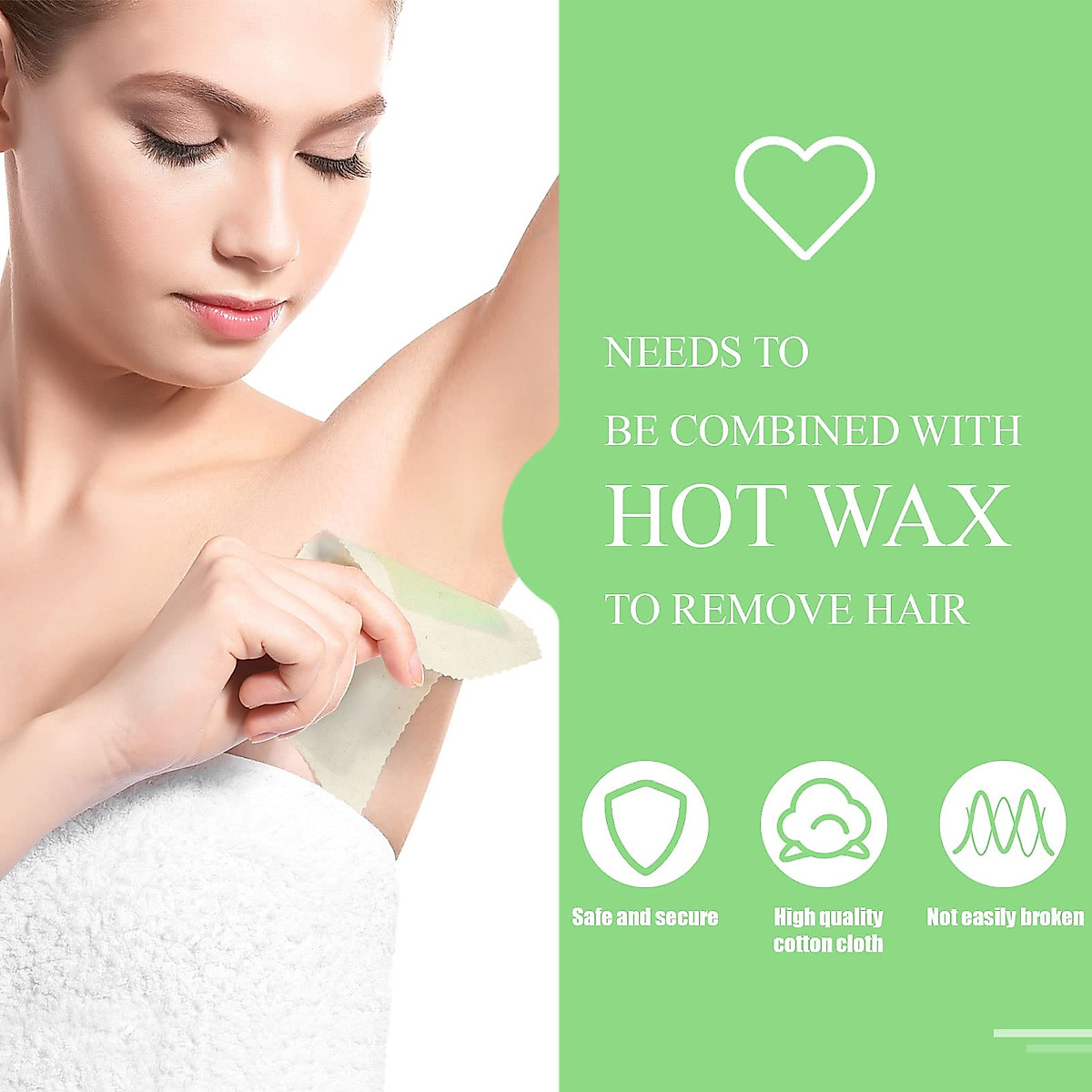 300 Pcs Natural Muslin Epilating Face Wax Strips Hair Removal Eyebrow Precut Waxing Strips Body Facial Cotton Wax Cloth Strip for Women Men (4 x 1.5 Inch, 8 x 2.8 Inch)