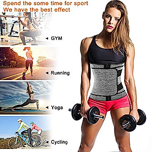 Women Neoprene Corset Waist Trainer Workout Sauna Sweat Trimmer Cincher Belly Slimmer with Zipper (Grey Waist Trimmer with Zipper, 3XL)
