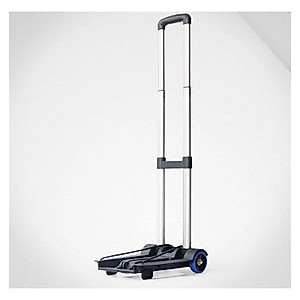 BAUBUY Small Hand Truck for Elderly Lightweight Foldable Shopping Cart with Wheels Portable Aluminum Alloy Trolley Luggage Cart