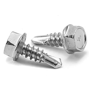 #8 x 1/2" Sheet Metal Screws 100PCS 410 Stainless Steel Hex Washer Head Fast Self Tapping Screws by SG TZH