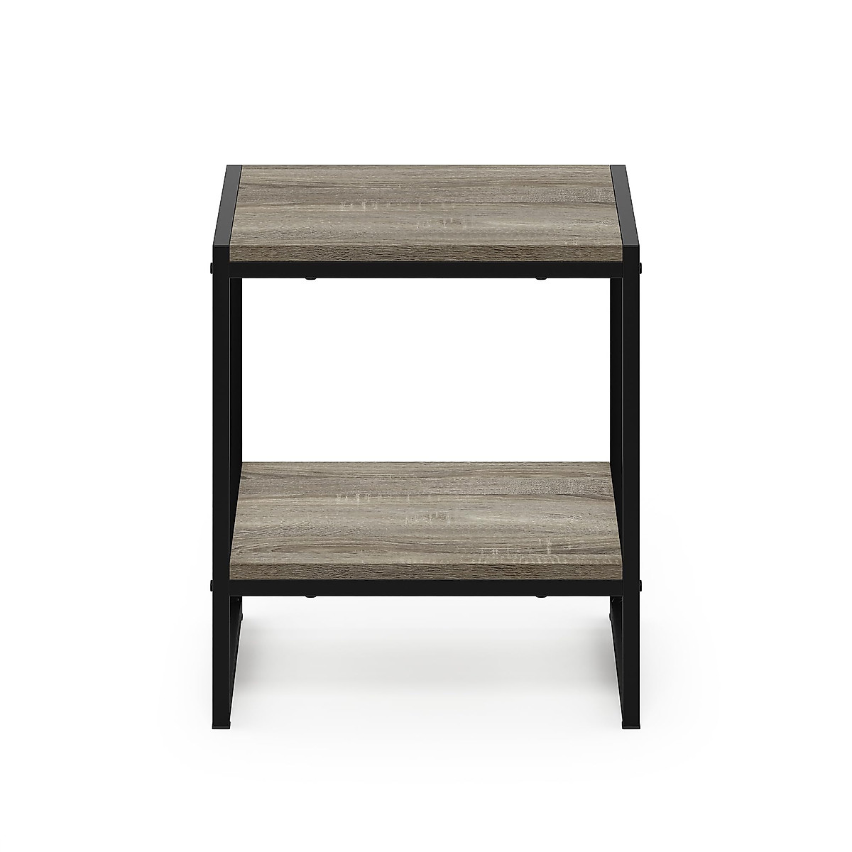 Furinno FM19122GYW Camnus Modern Living 2-Tier End Table, French Oak Grey, 15.9 in x 15.75 in x 18 in
