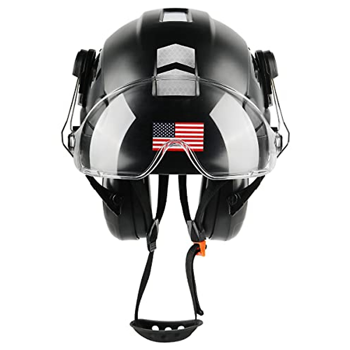 Safety Helmet Hard Hat with Visor and Ear Protection Adjustable Lightweight Vented ABS Work Helmet for Men and Women 6-Point Suspension ANSI Z89.1 Approved Ideal for Industrial & Construction