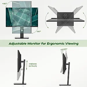 New Mobile Pixels 23.8'' Computer Monitor, 75Hz FHD1080P IPS Monitors with VESA Mounting, Rotatable, Height/Tilt Adjustment for Ergonomic Viewing, Frameless, Anti-Glare, Gaming Monitor with FreeSync