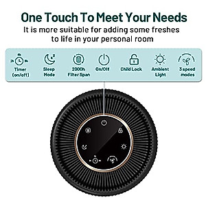 Jafanda Air Purifiers for Home Bedroom,One Air Purifier and One Replacement Filter,H13 True HEPA Coverage 450 sqft,23 dB Air cleaner with Brushless Motor