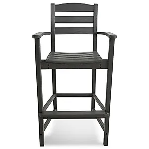 POLYWOOD TD202GY La Casa Café Bar Arm Chair, Slate Grey