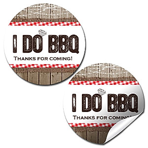 I Do BBQ Engagement Party Thank You Sticker Labels, 40 2" Party Circle Stickers by AmandaCreation, Great for Party Favors, Envelope Seals & Goodie Bags