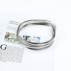 Lawie 20 Pack Bulk 5 MM Thin Silver Gold Black Plain Blank Hard Metal Headbands Skinny Base Headband Slim Simple Wire Hair Bands Clasps Crown Tiara Frame DIY Crafts Accessories for Women Girls Adults