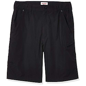 Wrangler Authentics mens Performance Side Elastic Utility Cargo Shorts, Black, 34 US