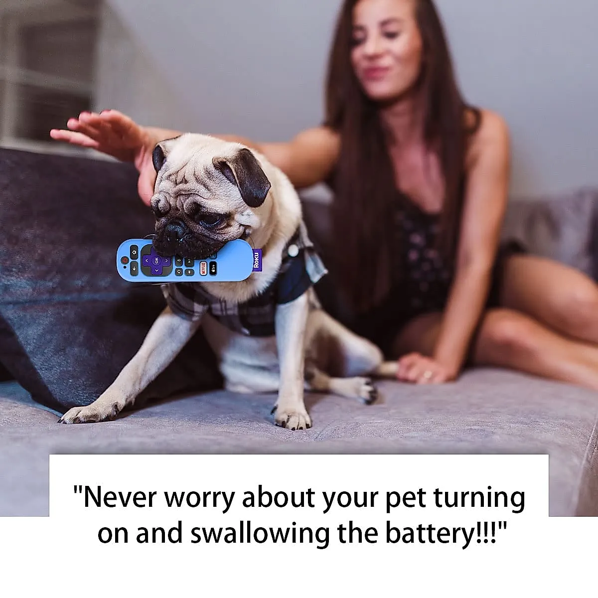 YIPINJIA Cover for Roku Voice Remote Official,【3Pack】Soft Silicone Case(Glow in the Dark)for Roku Players/Roku Audio/Roku TV Controller with Lanyard|Light Weight/Anti Slip/Shock Proof(Blue+Green+Pink)