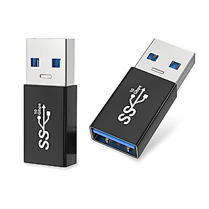 AGVEE 4 Pack USB-A 3.0 Female to USB-A Male Bidirectional Adapter, USB 3.2 Gen 1 Coupler Extender Extension Converter Connector, Black