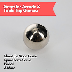 WE Games Replacement Steel Ball for Shoot The Moon Game & Pinball - 1.125 Inch (28.58 mm) Steel Balls, Metal Balls for Table Top Games, Pinball Balls, Replacement Pieces for Arcade Games