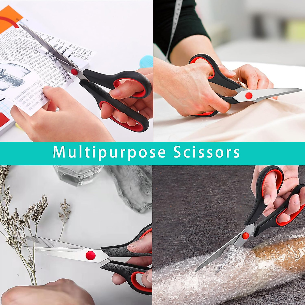 Scissors, 2 Pack 7.5 inch Scissors for Office and Home, Scissors All Purpose for School Fabric Craft Supplies Use