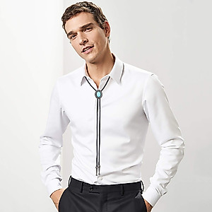 Besteel 4Pcs Bolo Tie for Men Western Cowboy Natural Tiger Eye Leather Necktie Halloween Costume Accessories for Men Women