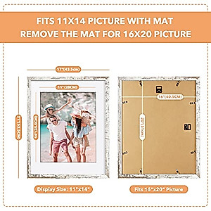 SYNTRIFIC 16x20 Picture Frames Set of 6, Distressed White Farmhouse Photo Frames Display Pictures 11x14 with Mat or 16x20 Without Mat, Wall Gallery Collage Photo Frames Home Decor Poster Frame