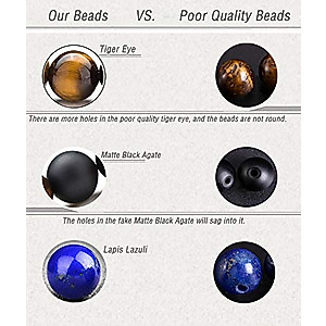 Hamoery Men Women 8mm Lava Rock Beads Chakra Bracelet Braided Rope Natural Stone Yoga Bracelet Bangle(Lava Chakra)