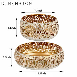 JAZUIHA Fruit Bowl Metal Fruit Basket 2pack Candy Fruit and Vegetables Holder for Kitchen, Counter, Dining Room, Table Office, Home Decor (Gold)