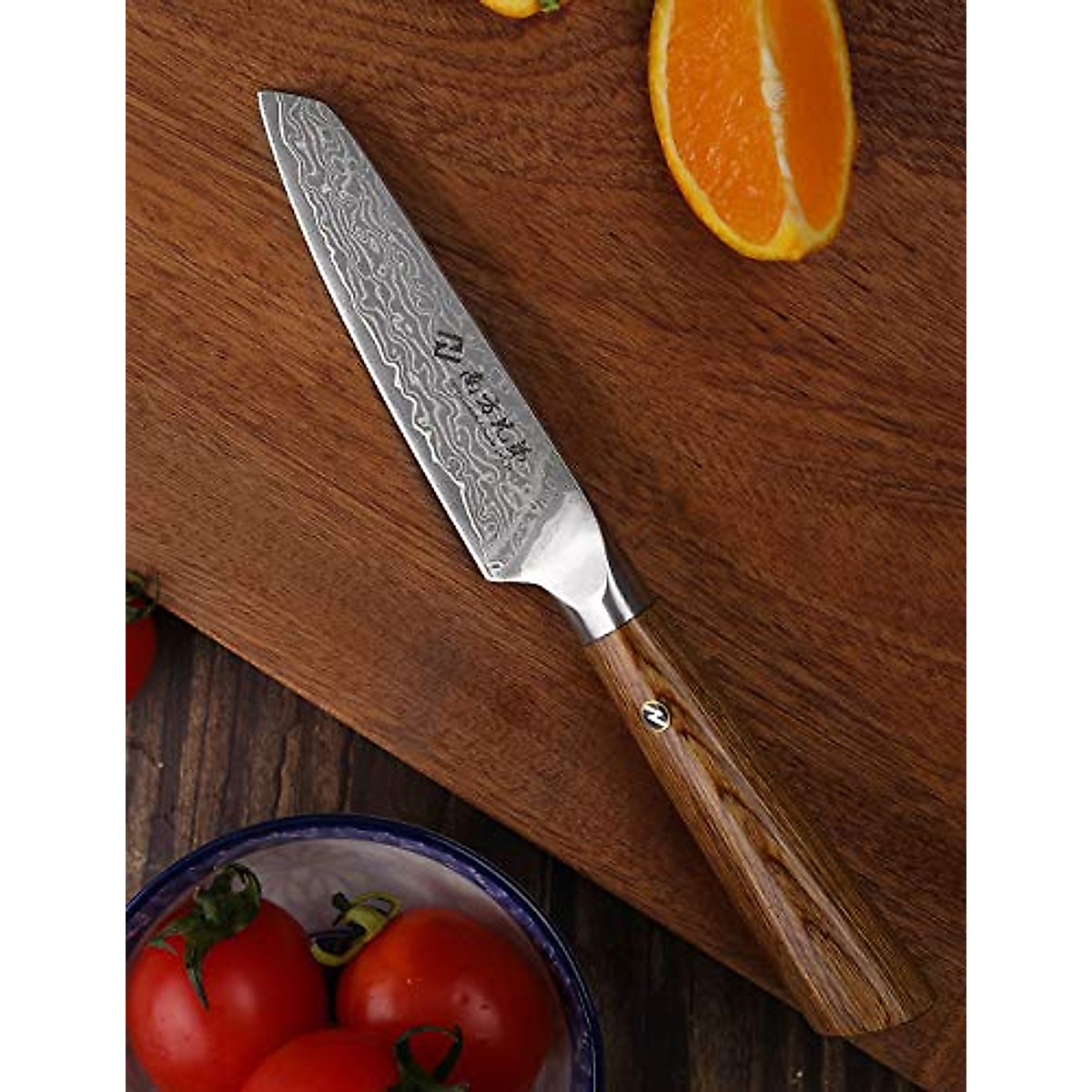 Paring Knife 3.8Inch Damascus Steel Knife Professional Super Steel VG10 Comfortable Ergonomic Wood Grain Handle Very Sharp Paring Knives for Kitchen–Gift Box