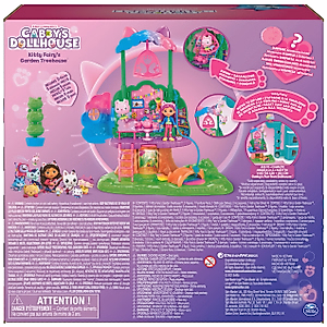 Gabby's Dollhouse, Transforming Garden Treehouse Playset with Lights, 2 Figures, 5 Accessories, 1 Delivery, 3 Furniture, Kids Toys for Ages 3 and up
