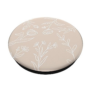 Vanilla / Cream / Beige Boho Leaves Leaf Flowers Flower PopSockets Standard PopGrip